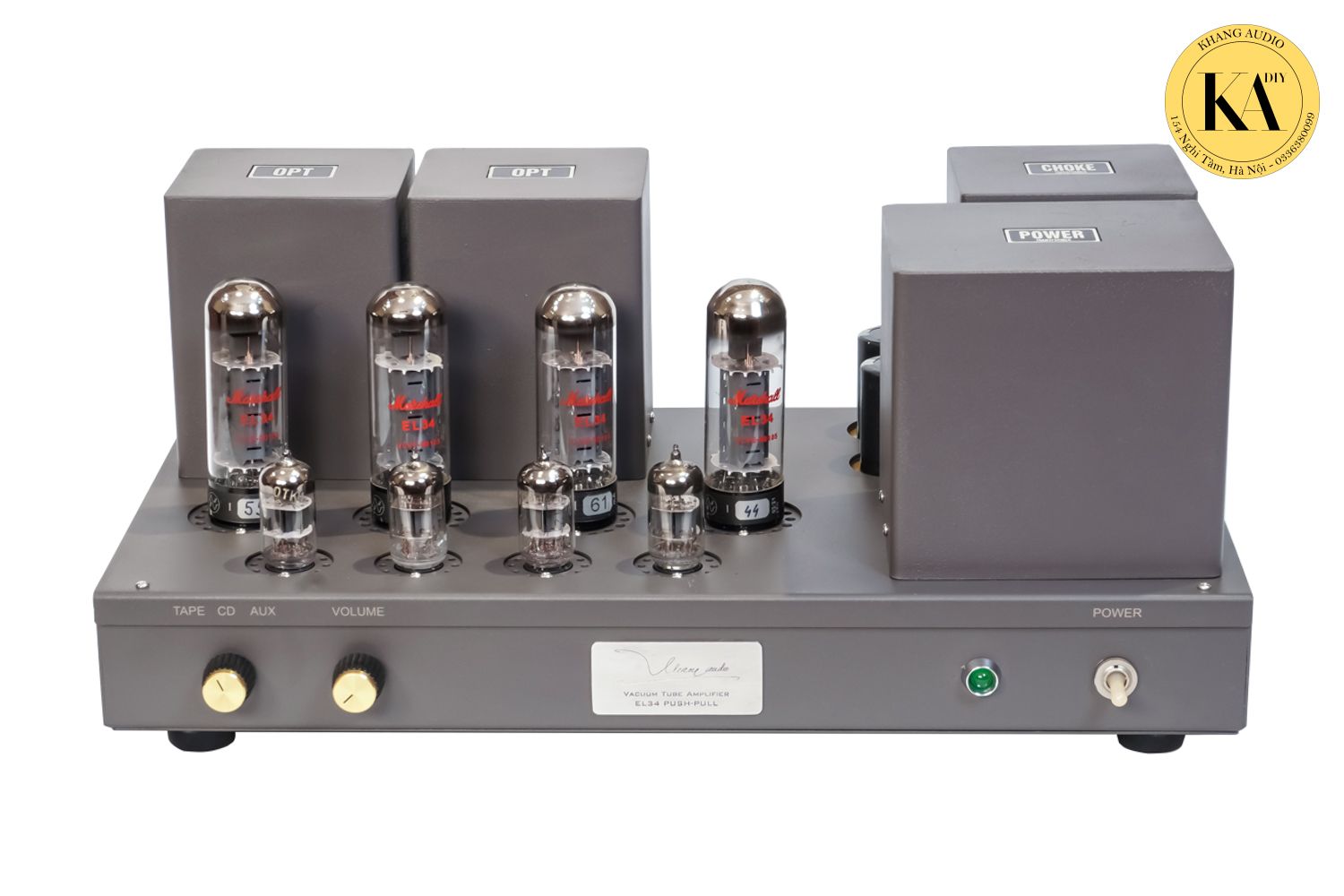 Amply Đèn EL34 Push Pull Xám-Khang Audio